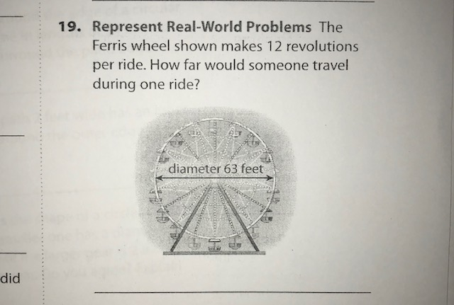 Solved Represent Real-World Problems: The Ferris wheel shown | Chegg.com