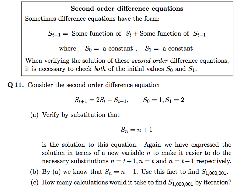 Solved Second order difference equations Sometimes | Chegg.com