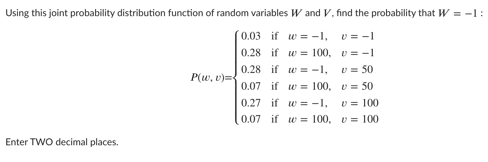 Solved Using this joint probability distribution function of | Chegg.com