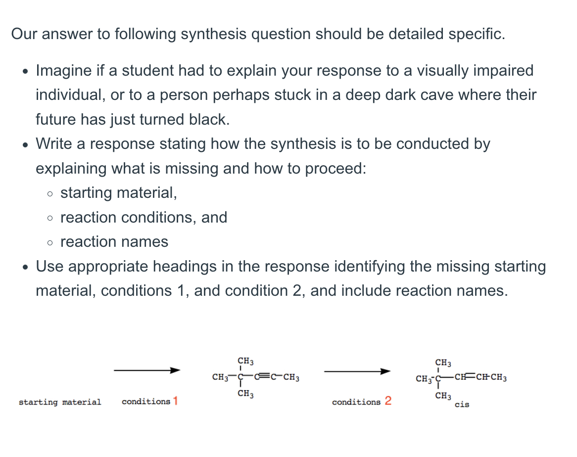 Solved Our answer to following synthesis question should be | Chegg.com