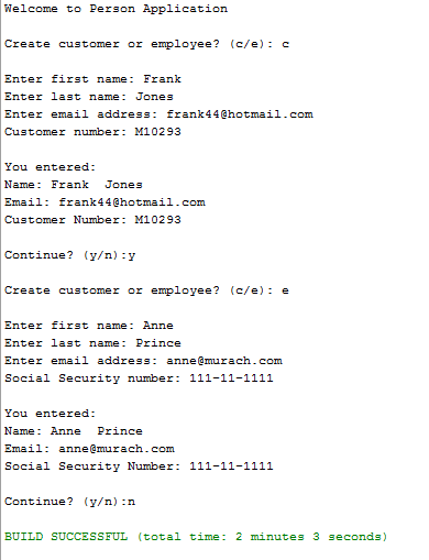 Solved Specifications Create an abstract Person class that | Chegg.com