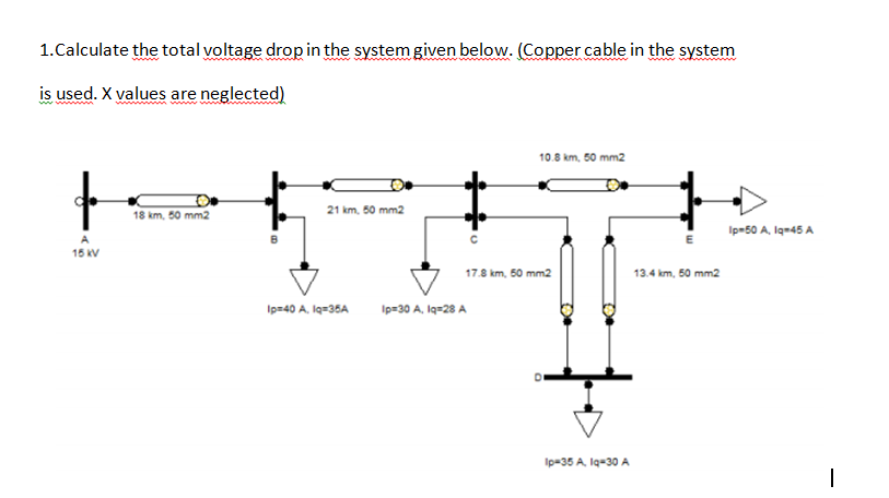 Solved 1.Calculate the total voltage drop in the system | Chegg.com