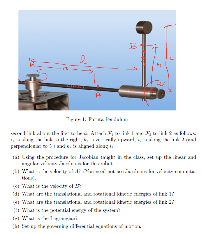 Consider a 2-link Furuta pendulum as shown: The link | Chegg.com