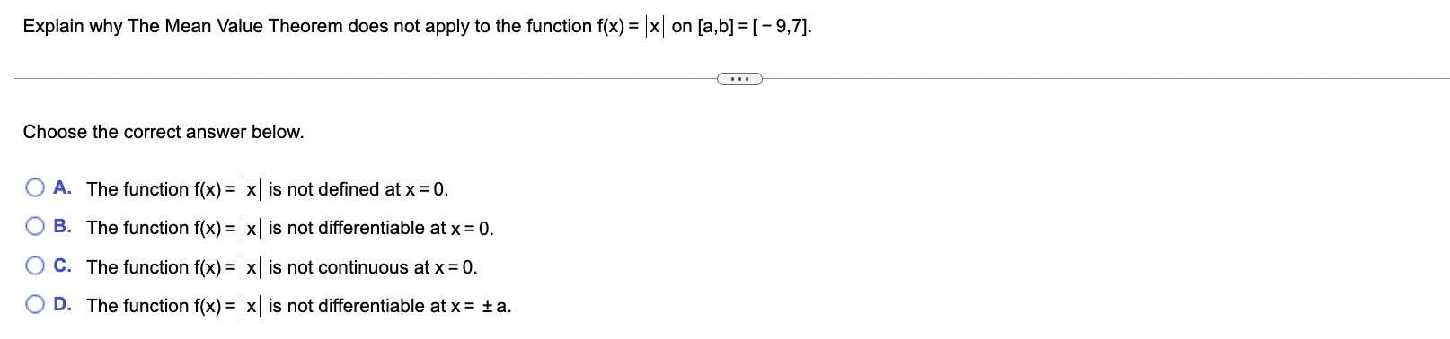 Solved Explain why The Mean Value Theorem does not apply to | Chegg.com
