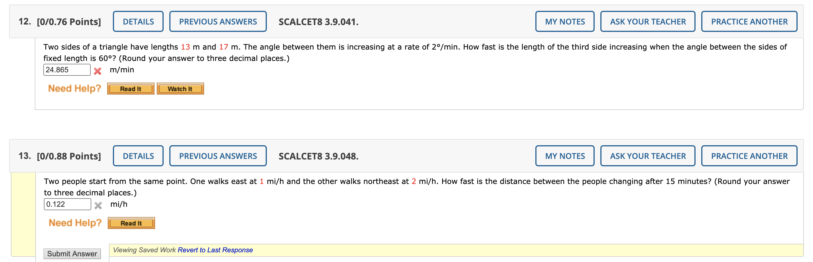 Solved 12. [0/0.76 Points] DETAILS PREVIOUS ANSWERS SCALCET8 | Chegg.com