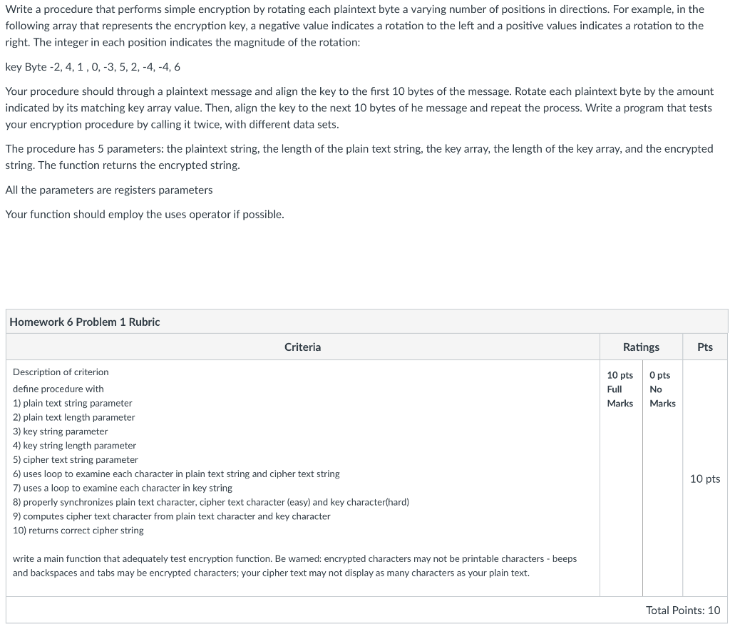 Solved Write A Procedure That Performs Simple Encryption By 