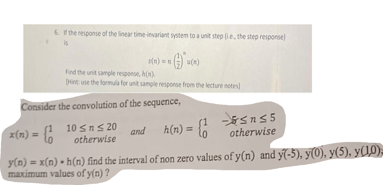 Solved Consider the convolution of the | Chegg.com