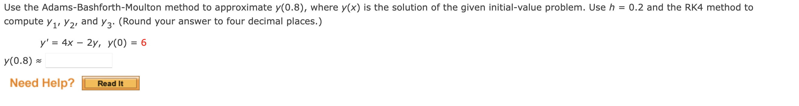 Solved = Use the Adams-Bashforth-Moulton method to | Chegg.com