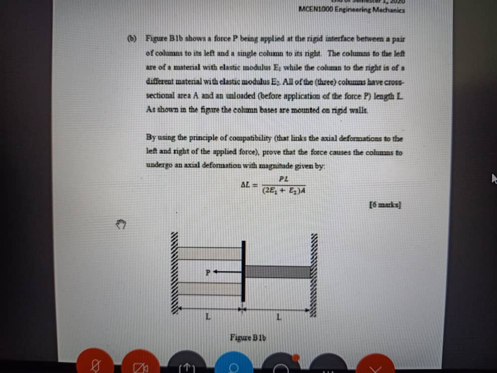 Solved MCEN1000 Engineering Mechanics (b) Figure Bib shows a | Chegg.com