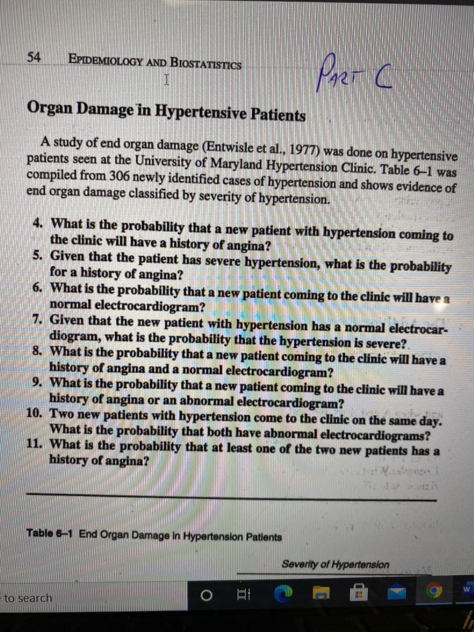 Solved 54 EPIDEMIOLOGY AND BIOSTATISTICS Port Organ Damage | Chegg.com