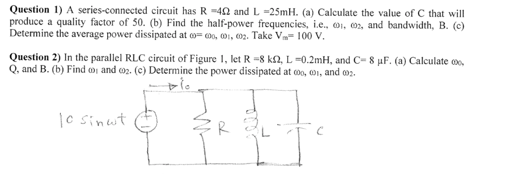 Solved Question 1) A series-connected circuit has R-4Ω and | Chegg.com