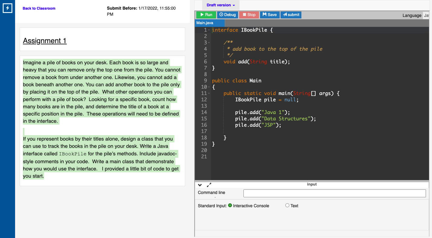 Solved Draft version Back to Classroom Submit Before: | Chegg.com