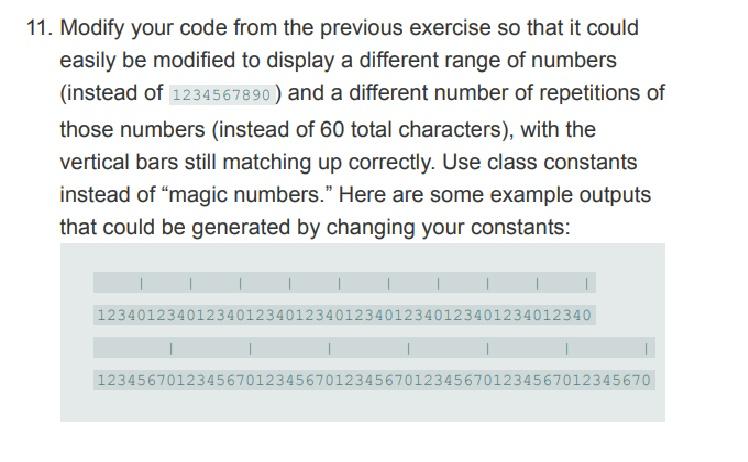 Solved 11. Modify your code from the previous exercise so | Chegg.com