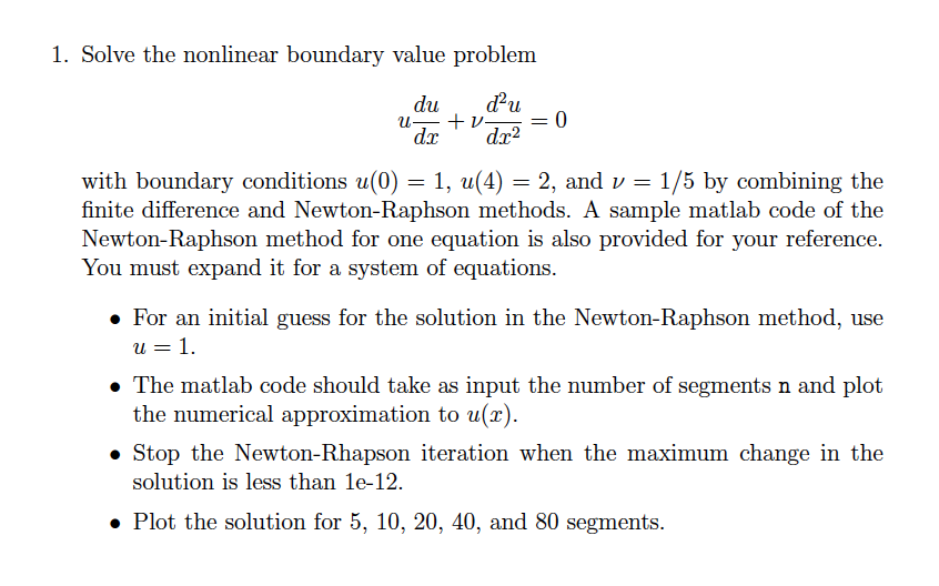 1. Solve the nonlinear boundary value problem du du | Chegg.com