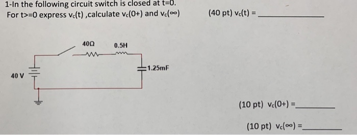 Solved For t-0 express vt) .calculate v(+) and v.() For t>-0 | Chegg.com
