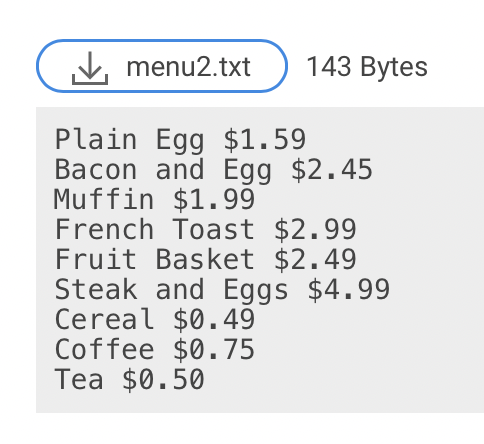 Write a program to help a local restaurant automate | Chegg.com