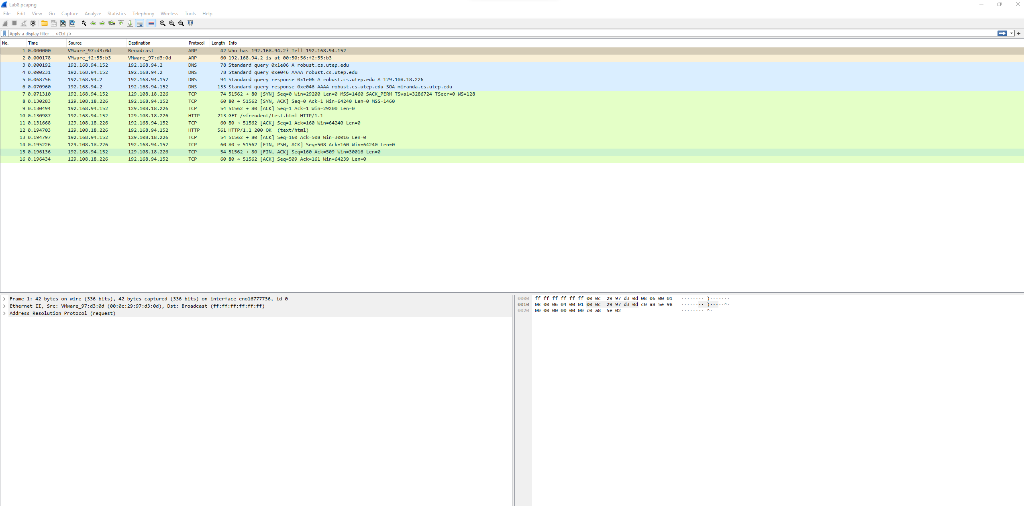 e traffic in the attached file includes arp, dns, and | Chegg.com