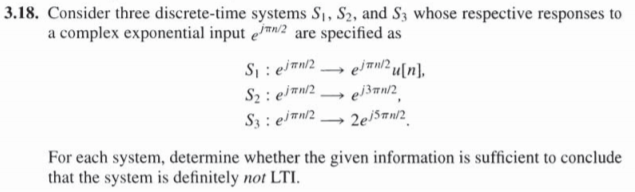Solved 3.18. Consider three discrete-time systems S, S2, and | Chegg.com
