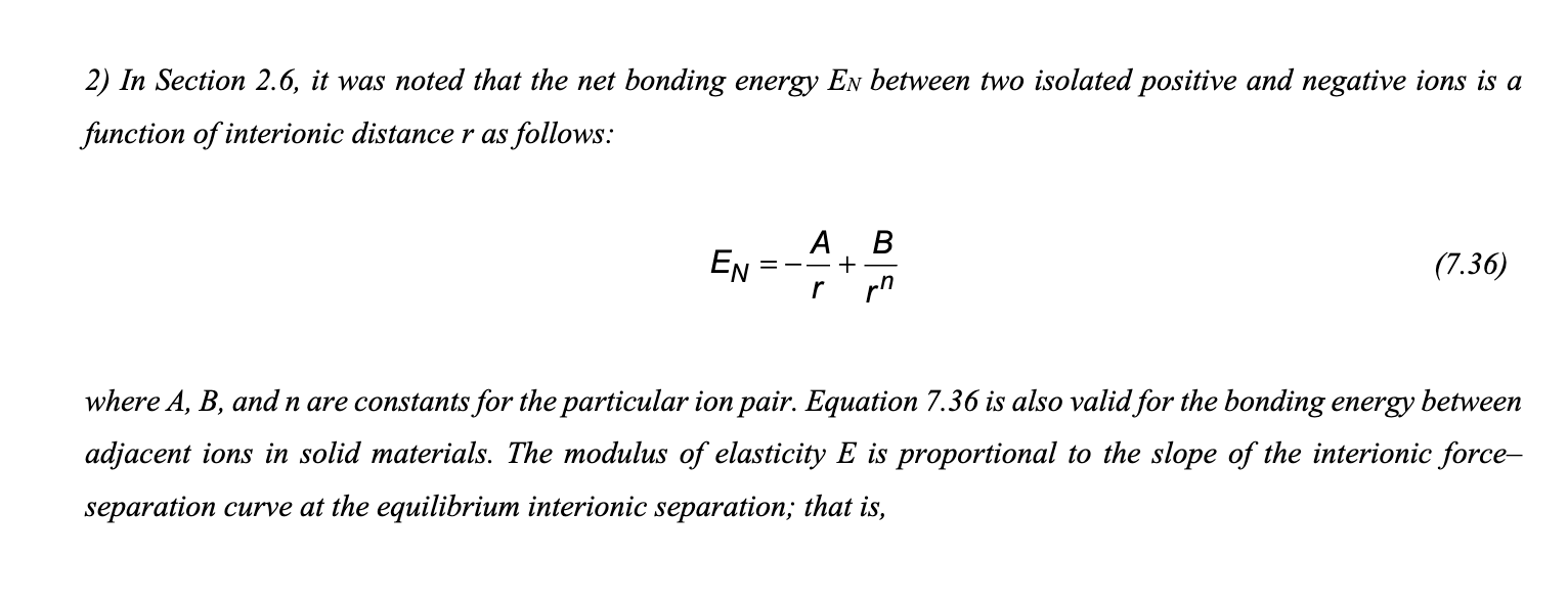 Solved 2) In Section 2.6, it was noted that the net bonding | Chegg.com