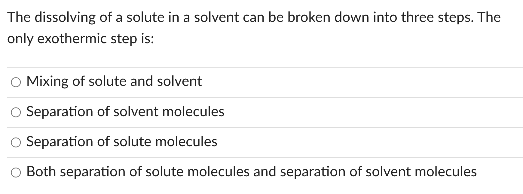 Solved The dissolving of a solute in a solvent can be broken | Chegg.com