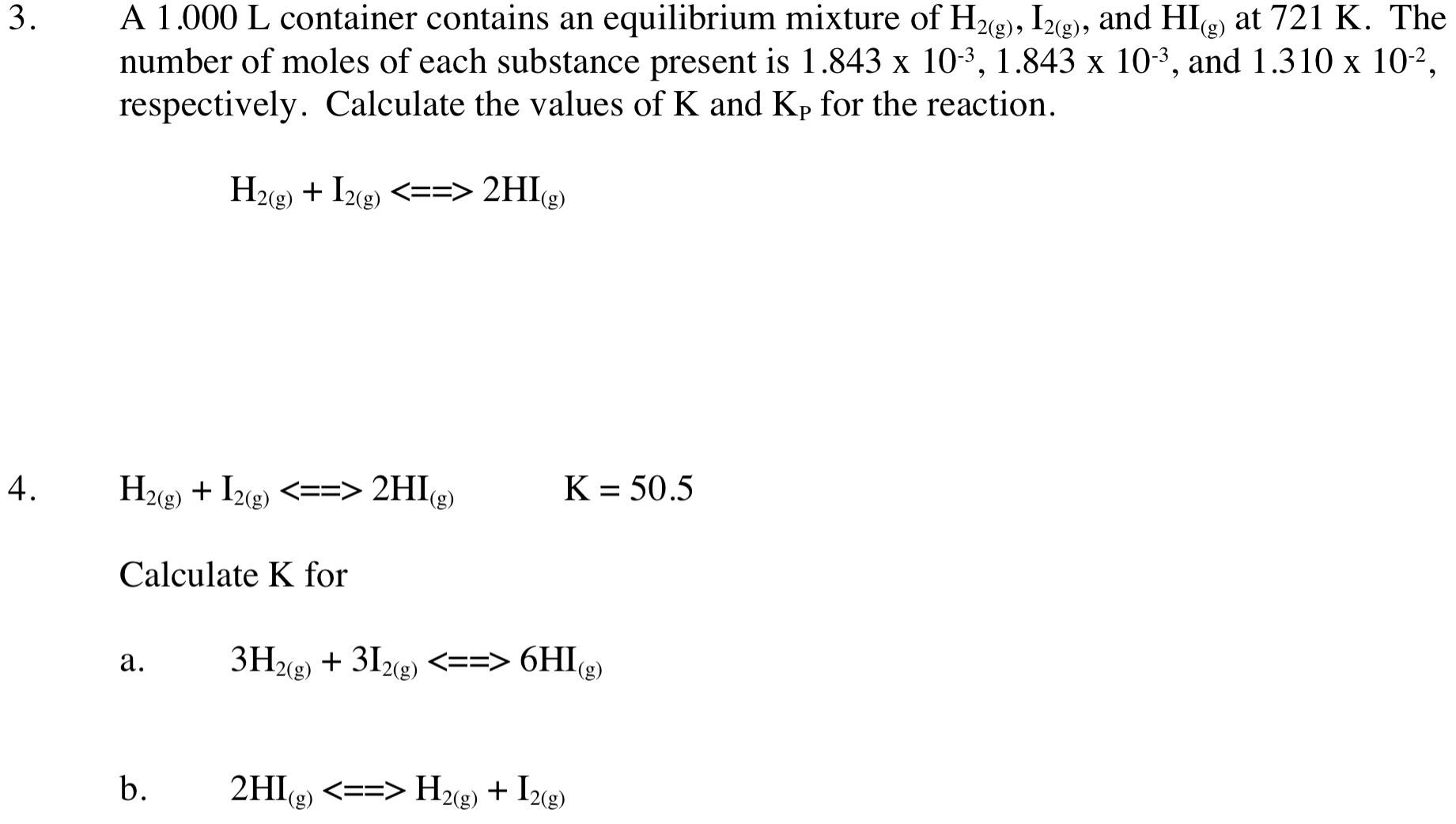 Solved A 1.000L ﻿container contains an equilibrium mixture | Chegg.com
