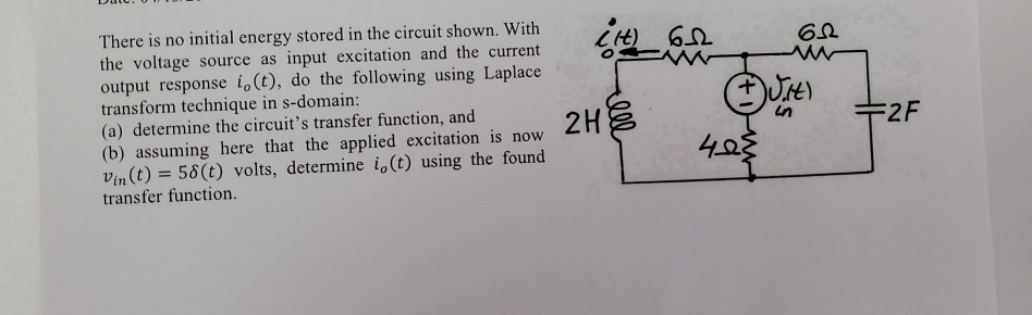 Solved DUO. UTO Bure) There is no initial energy stored in | Chegg.com