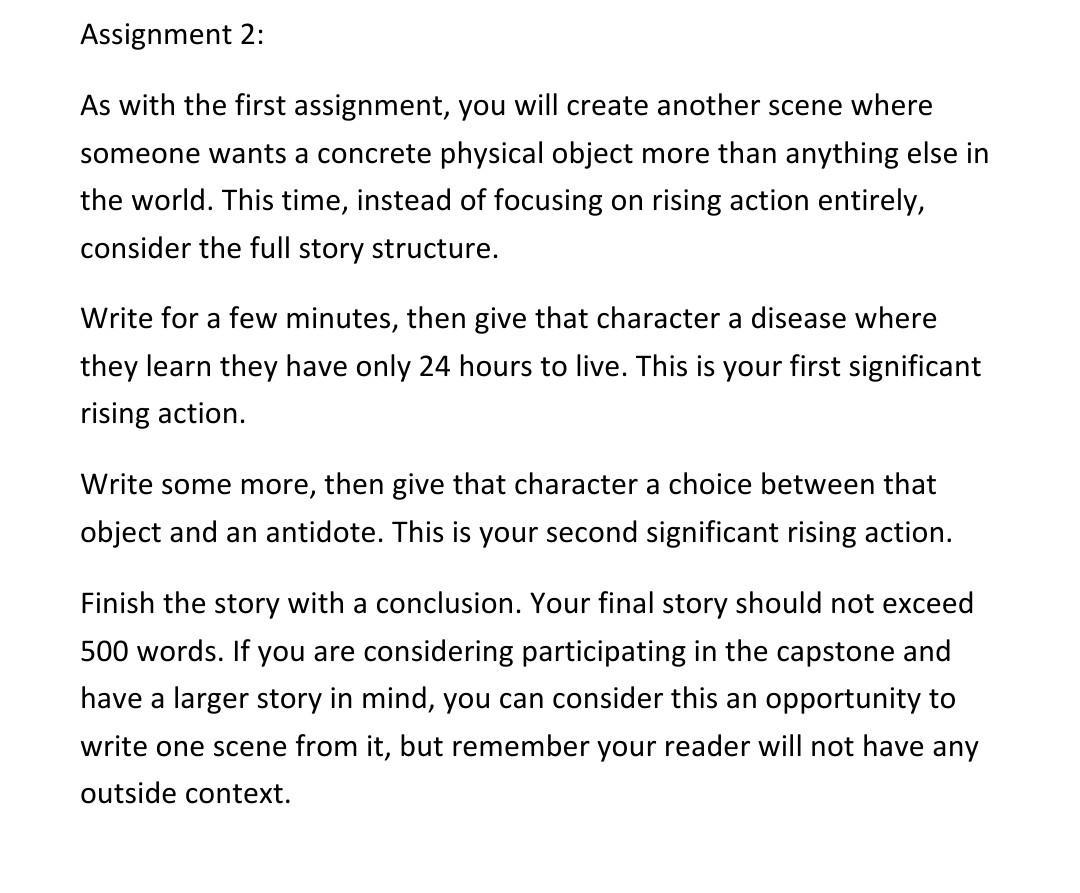 Write a scene of 250-350 words featuring a character | Chegg.com
