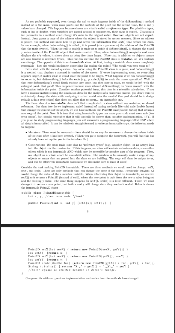 Solved Implementing An Immutable Data Type Summary Uning 