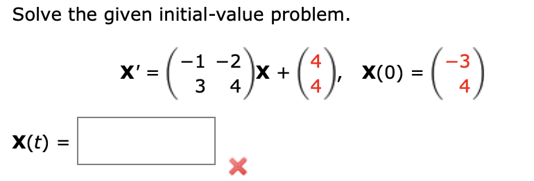 Solved Solve the given initial-value problem. | Chegg.com
