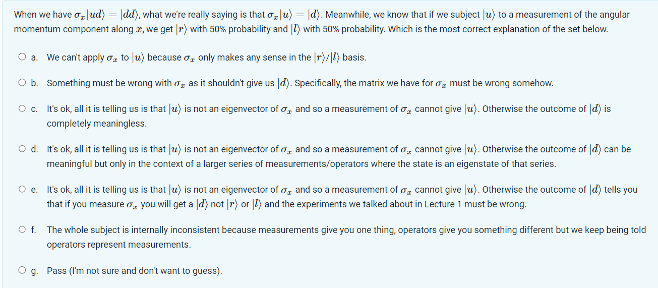 Solved In the lectures we see, for example, σx∣ud =∣dd . Why | Chegg.com