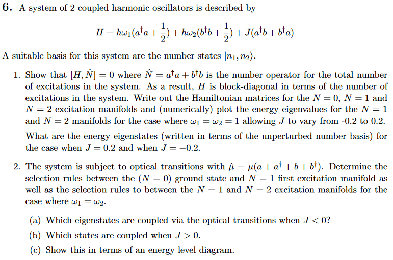 Solved 5. A system of 2 coupled harmonic oscillators is | Chegg.com