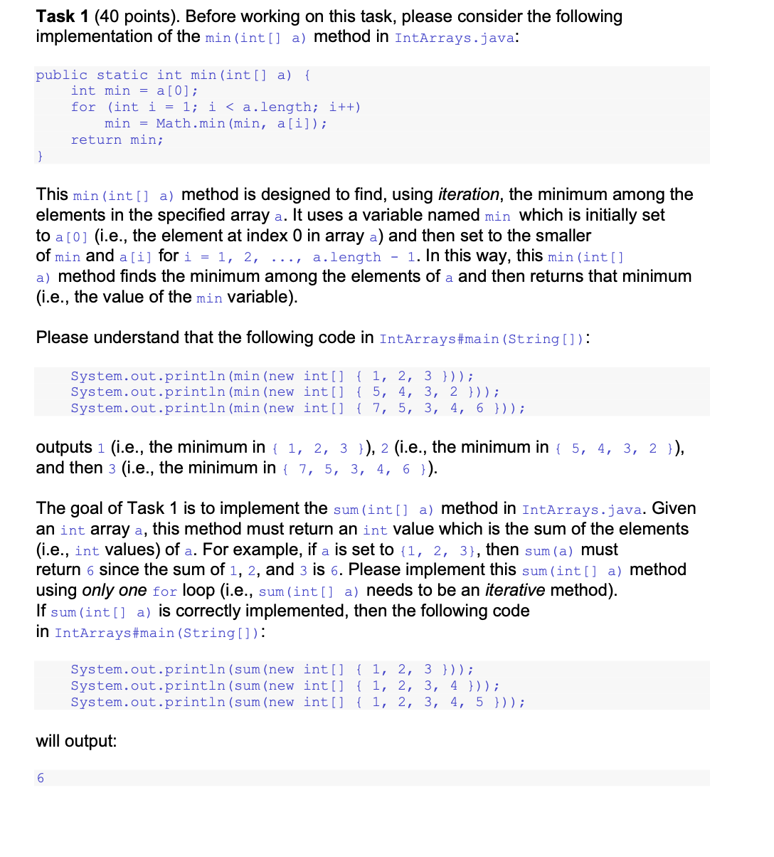 Solved /** * The main method of the \{@code IntArrays\} | Chegg.com