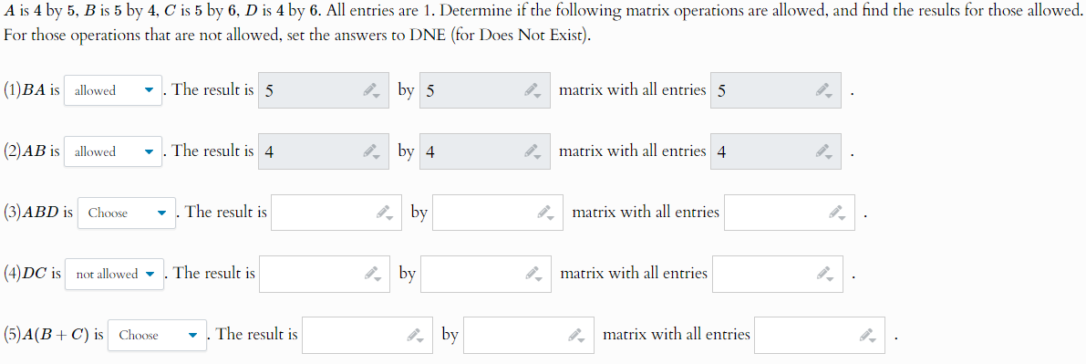 A ﻿is 4 ﻿by 5,B ﻿is 5 ﻿by 4,C ﻿is 5 ﻿by 6,D ﻿is 4 ﻿by | Chegg.com