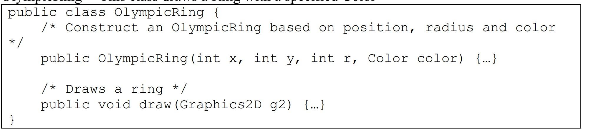 Solved E3.24 Write a program that displays the Olympic | Chegg.com