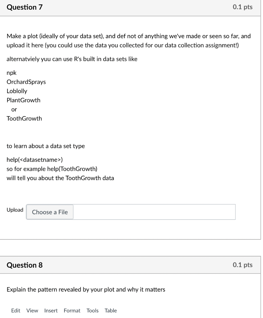 Solved In the Program R...(Can be of any dataset you make | Chegg.com