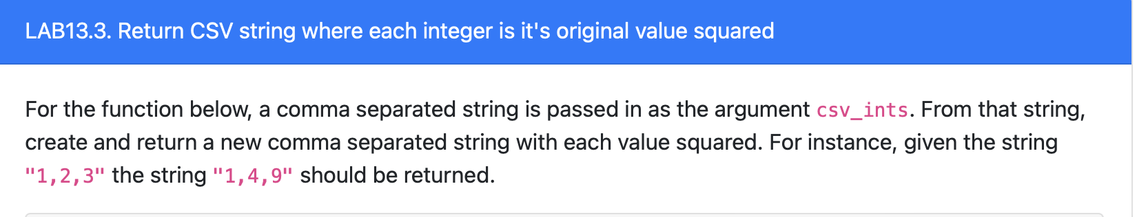 Solved For the function below, a comma separated string is | Chegg.com