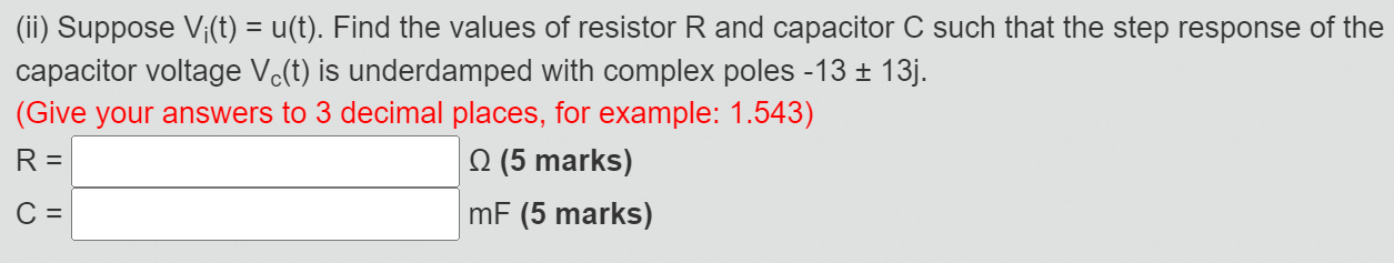 Solved The transfer function Vc( s)/Vi(s) of the circuit in | Chegg.com