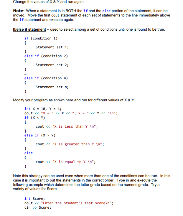 Solved else Objectives: Demonstrate use of decision operator | Chegg.com