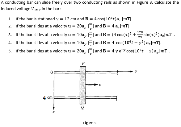Solved A conducting bar can slide freely over two conducting | Chegg.com