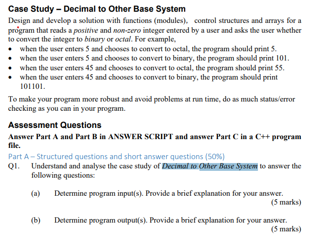 Solved Case Study - Decimal to Other Base System Design and | Chegg.com