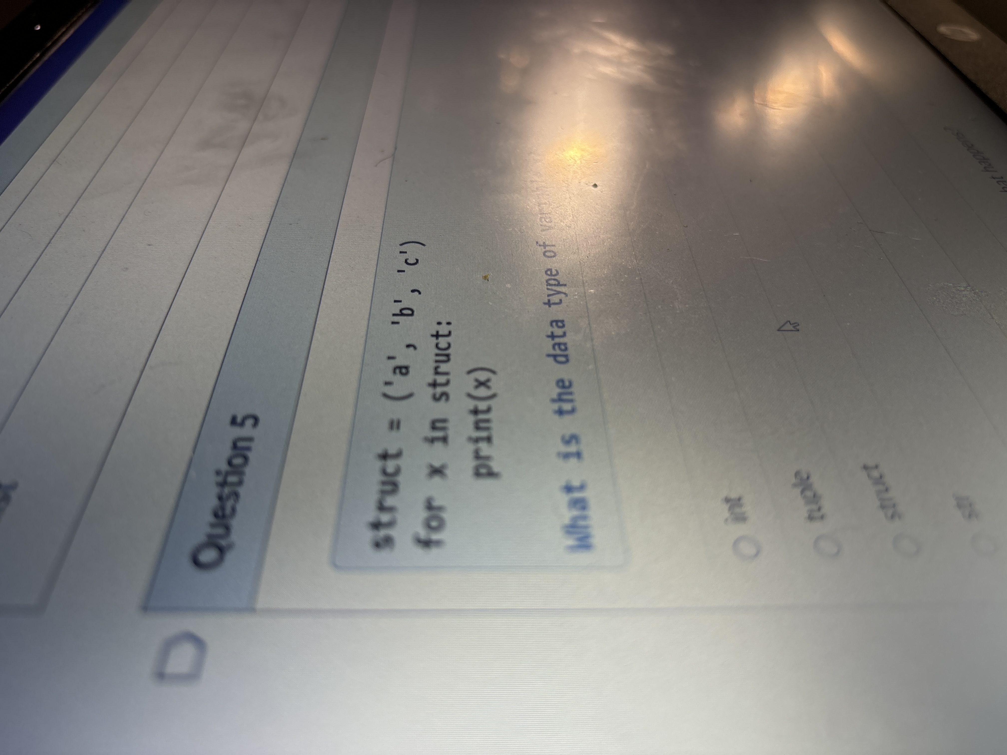 Solved Struct Bcfor X ﻿in Structprint Xwhat 