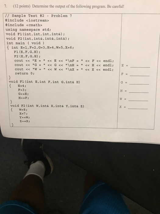 Solved (15 points) Determine the output of the following | Chegg.com