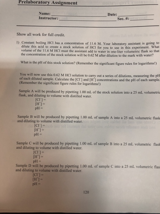 Solved Prelaboratory Assignment Date:- Name: Instructor: | Chegg.com