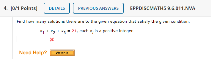 Solved 4. [0/1 Points] DETAILS PREVIOUS ANSWERS EPPDISCMATH5 | Chegg.com