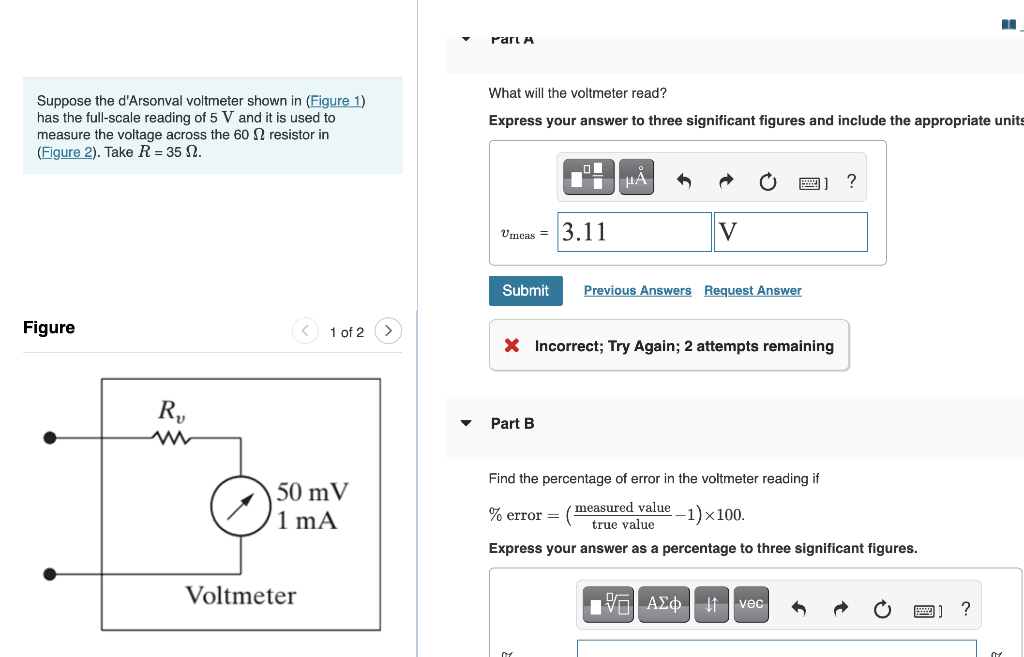 Solved Suppose the d’Arsonval voltmeter shown in (Figure 1) | Chegg.com