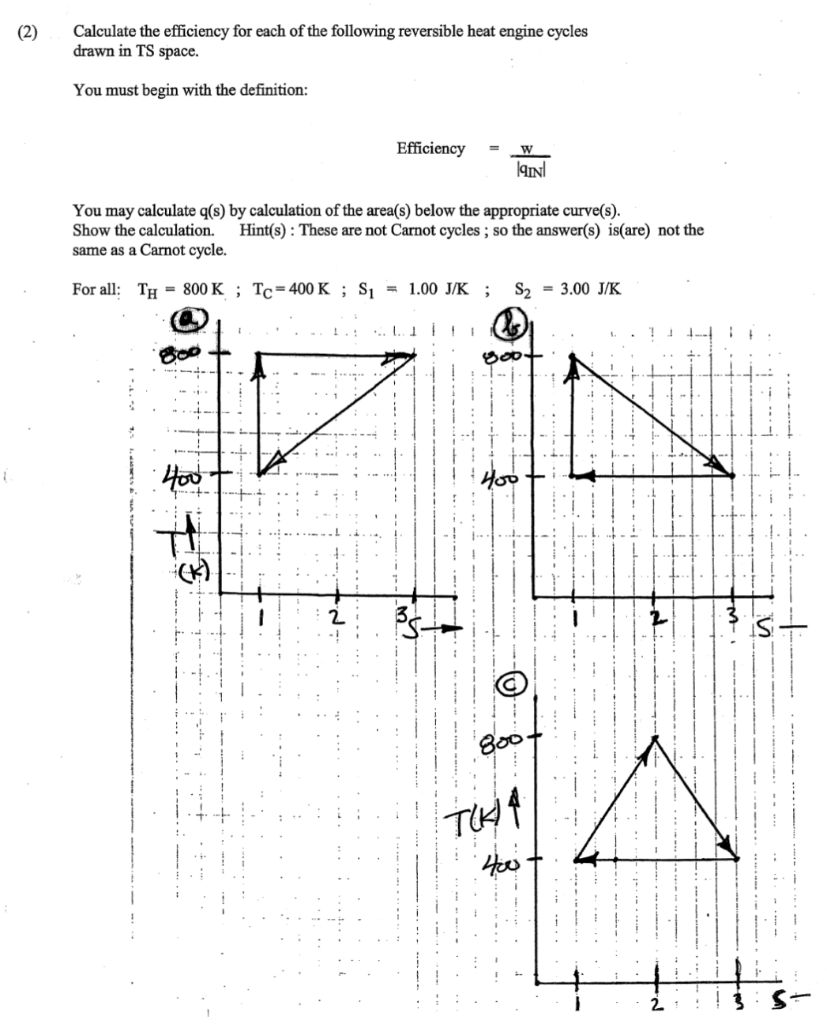 Solved (2) Calculate the efficiency for each of the | Chegg.com
