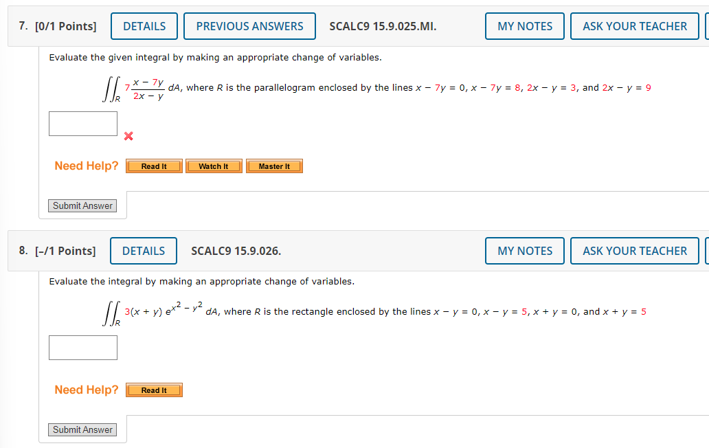 Solved Evaluate The Given Integral By Making An Appropriate 