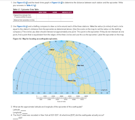 Solved yeur answer in The 4.19 Thtle 4.1 Epicenter Data Tule | Chegg.com