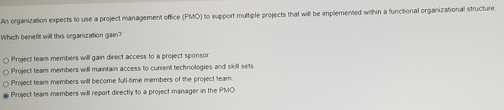 Solved Which advantage does the projectized organizational | Chegg.com