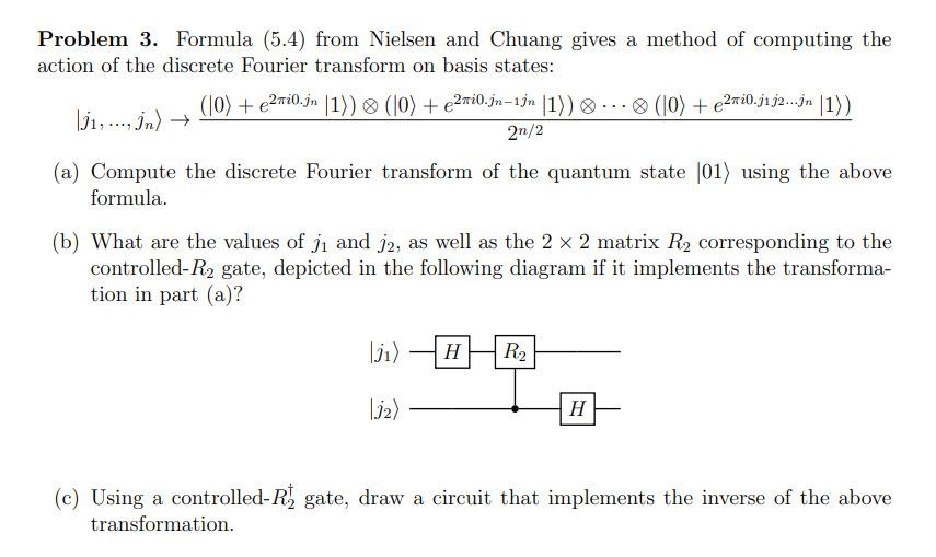 Solved Problem 3. Formula (5.4) from Nielsen and Chuang | Chegg.com